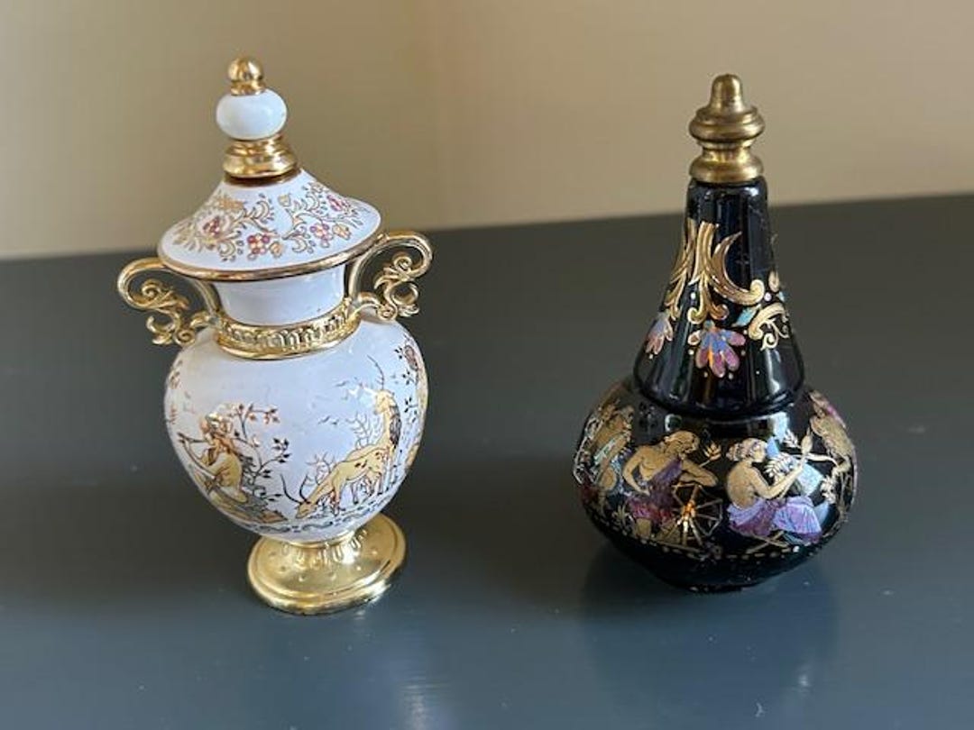 TWO Perfume Bottles, Pallini Attiki, Giorgio, Hand Made in Greece GREEK ...