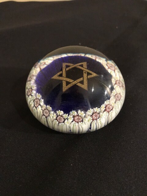 Vintage Murano Glass Paperweight Cobalt Gold Star of David - Etsy