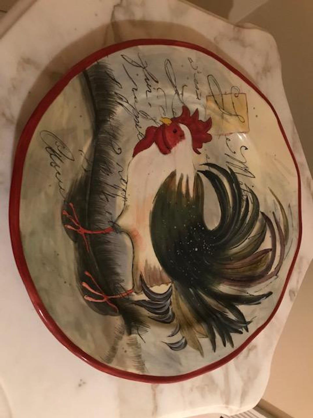 Susan Winget ROOSTER PLATTER Certified International Co.extra Large 16 ...