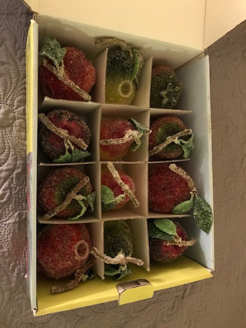 Vintage Frosted Beaded Full Sized Fruit Light Covers, Handmade, Set of ...