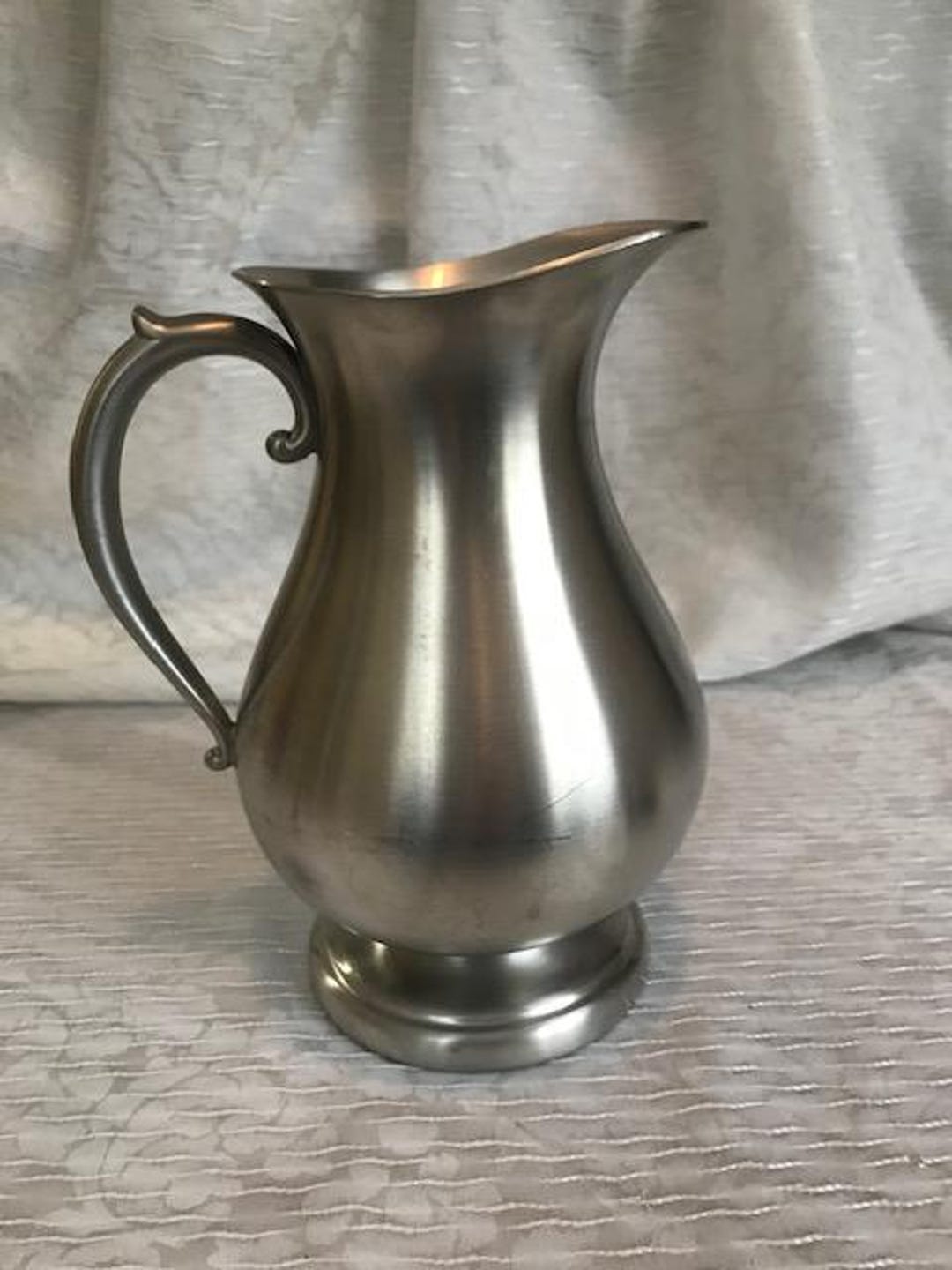 CONNECTICUT HOUSE PEWTERERS Large Pewter Pitcher,primitive Decor ...
