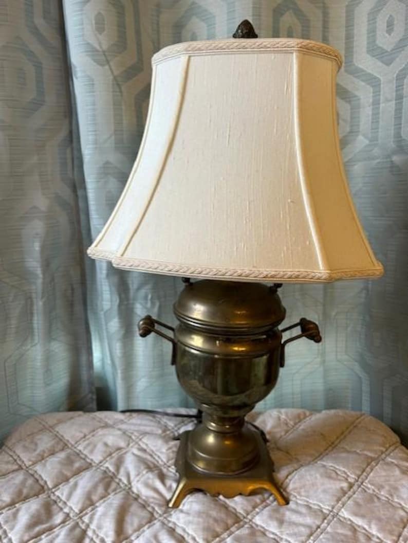 Brass Samovar Lamp, Brass Tea Lamp, Vintage Samovar Lamp, Brass ...