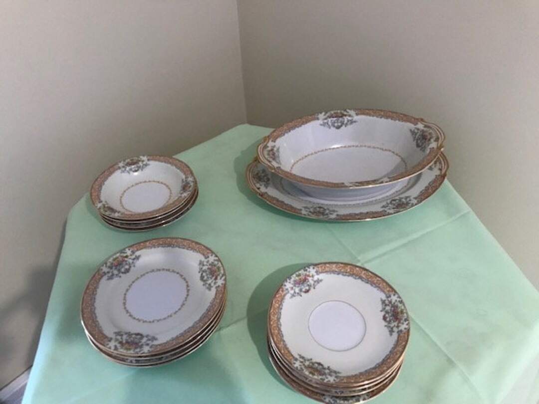 Rose China Made in Japan Yellow and White With Gold Scrolls and Pink ...