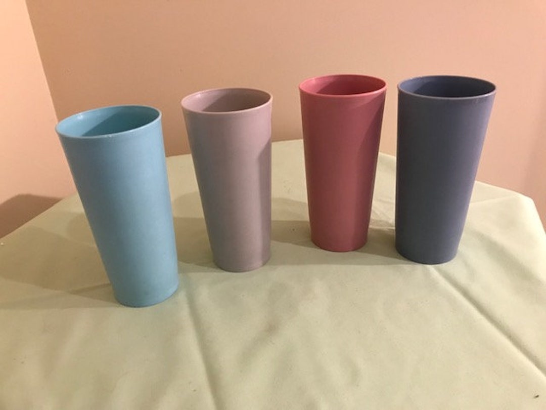 Vintage Tupperware Cups, Set of Four, Rainbow, Vintage Tupperware, 1348 ...