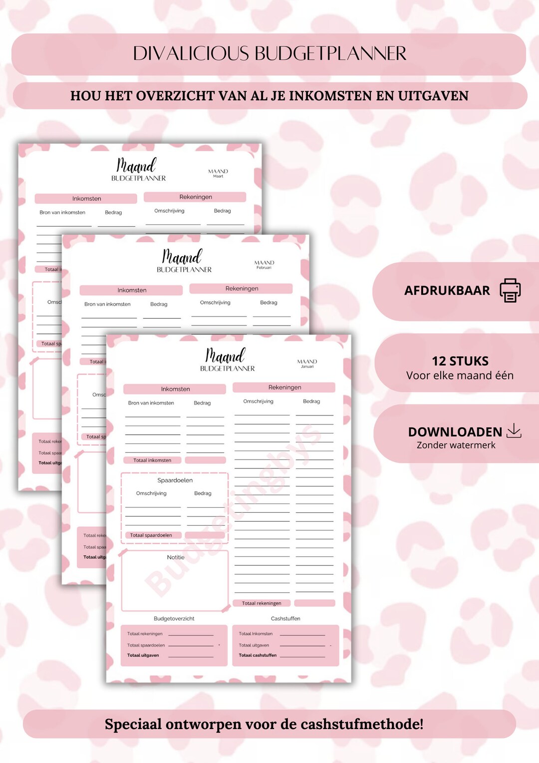 Divalicious Monthly Budget Planner Package 12 Budget Planner Cash Stuff ...