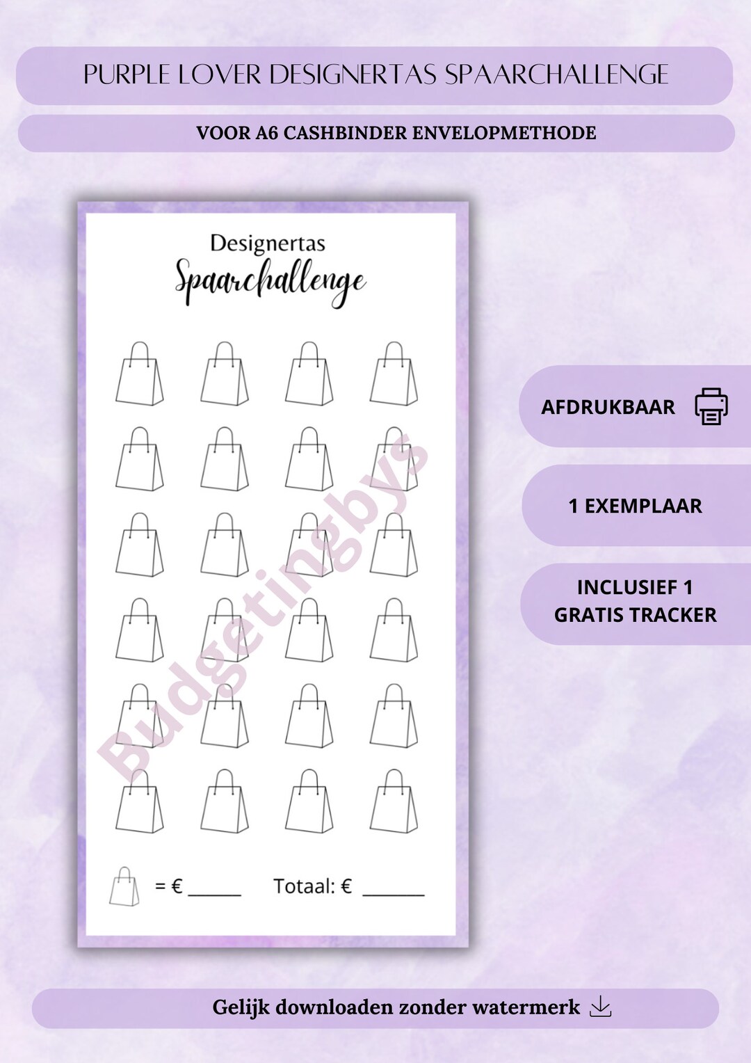 Purple Lover Designer Bag Savings Challenge | A6 Budget Binder ...