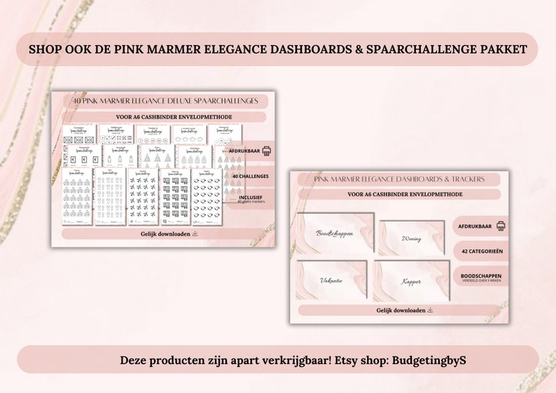 27 Pink Marble Elegance Placeholders Budget Binder Fake Money Replacing ...