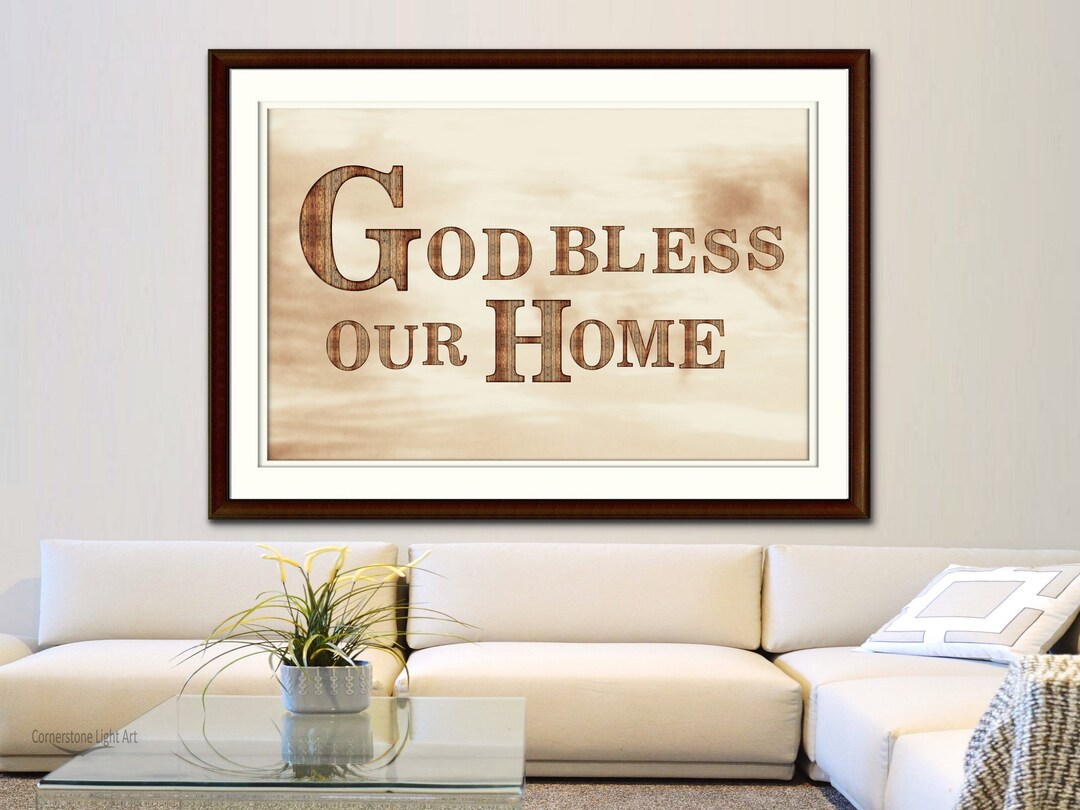 God Bless Our Home, Blessed Wall Script Decor Word, Blessed Our Home ...