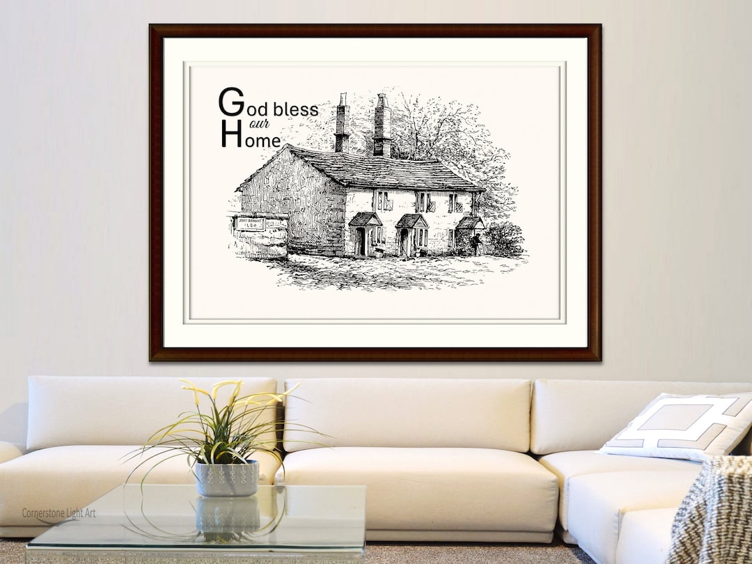 God Bless Our Home, Christian Printable Wall Art Home Decor, Scripture ...