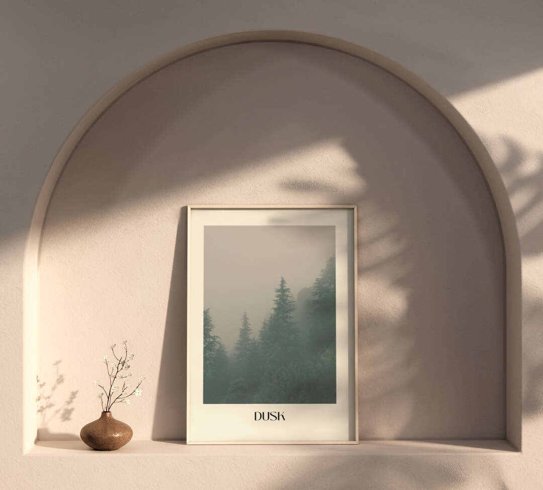 DUSK Forest Print Calming Graphic Print Tree Art Botanical Forest Art ...