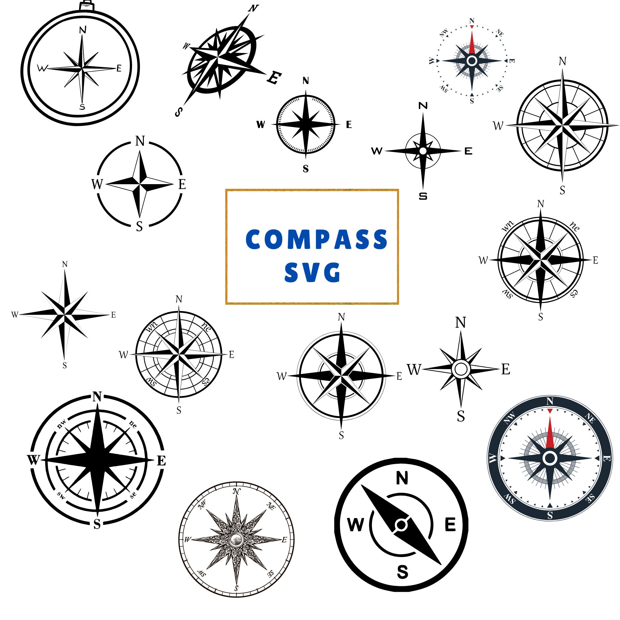 Compass Svg Bundle, Compass Svg, Nautical Compass,vintage Compass ...