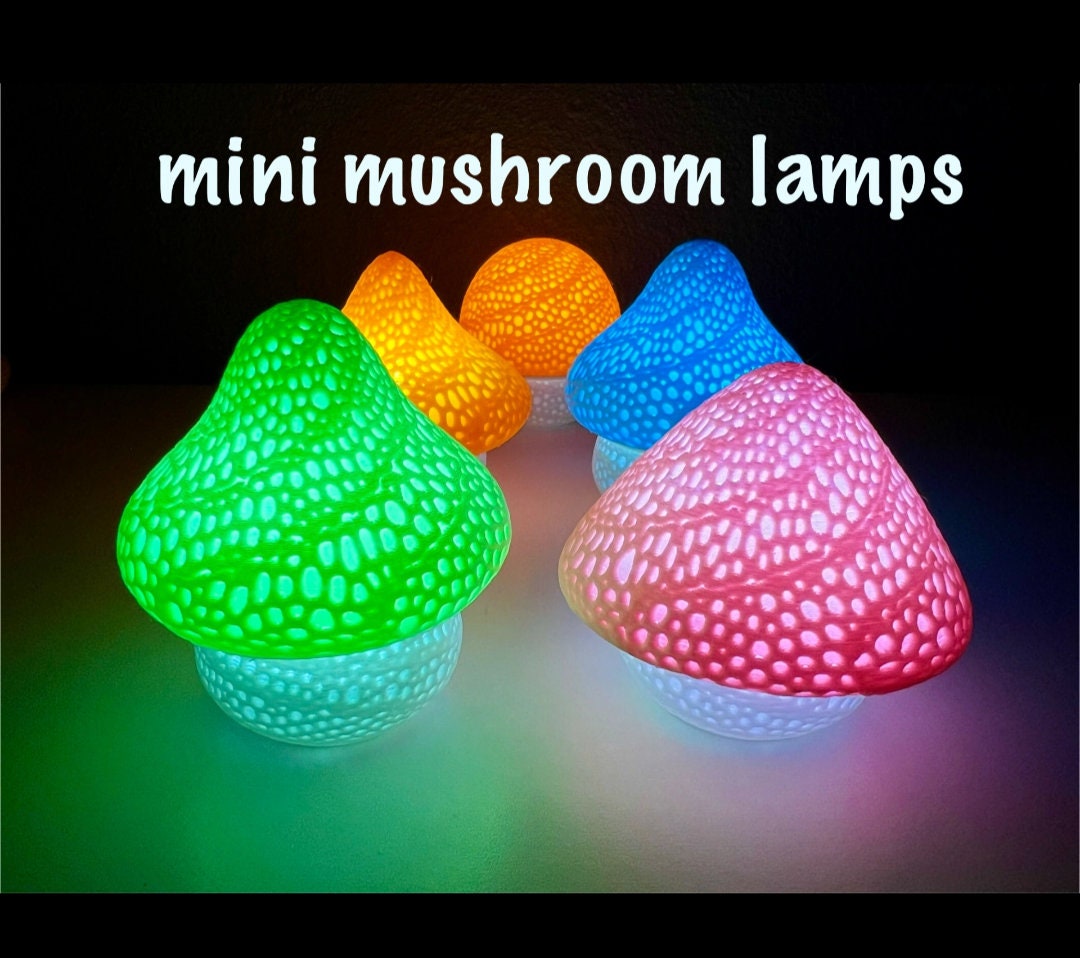 3D Printed Floating Mushroom Lights 4pcs Set - Etsy