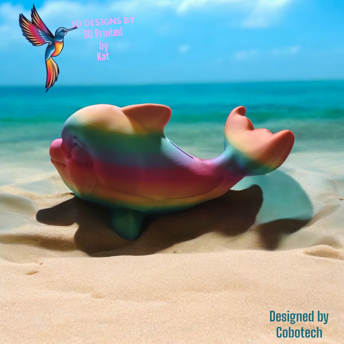 Large 3D Printed Dolphin Money Bank - Etsy