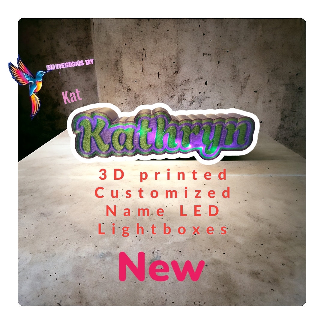 Customized 3D LED Name Lightbox - Etsy