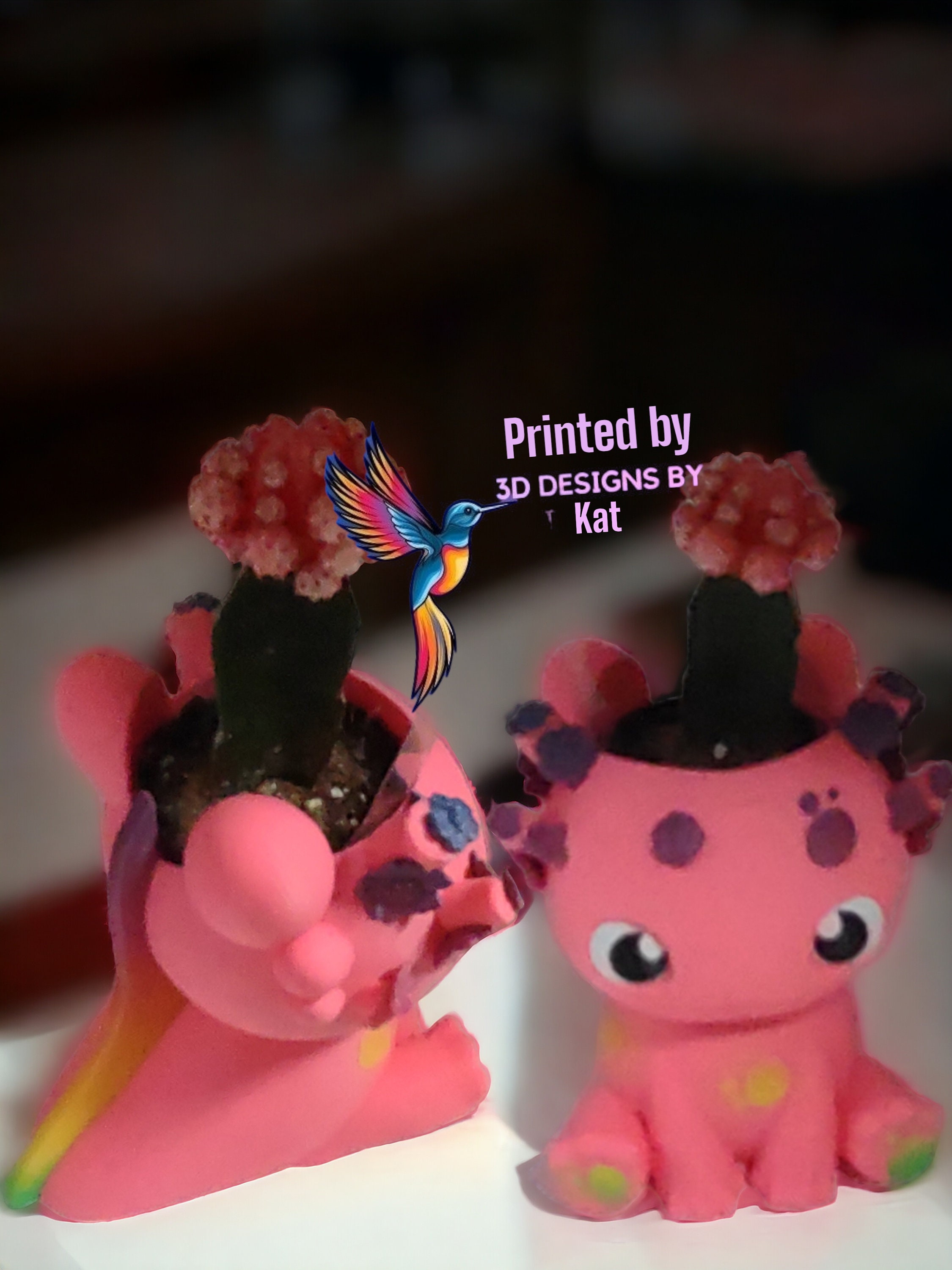 3D Printed Flower Axolotl Planter - Etsy