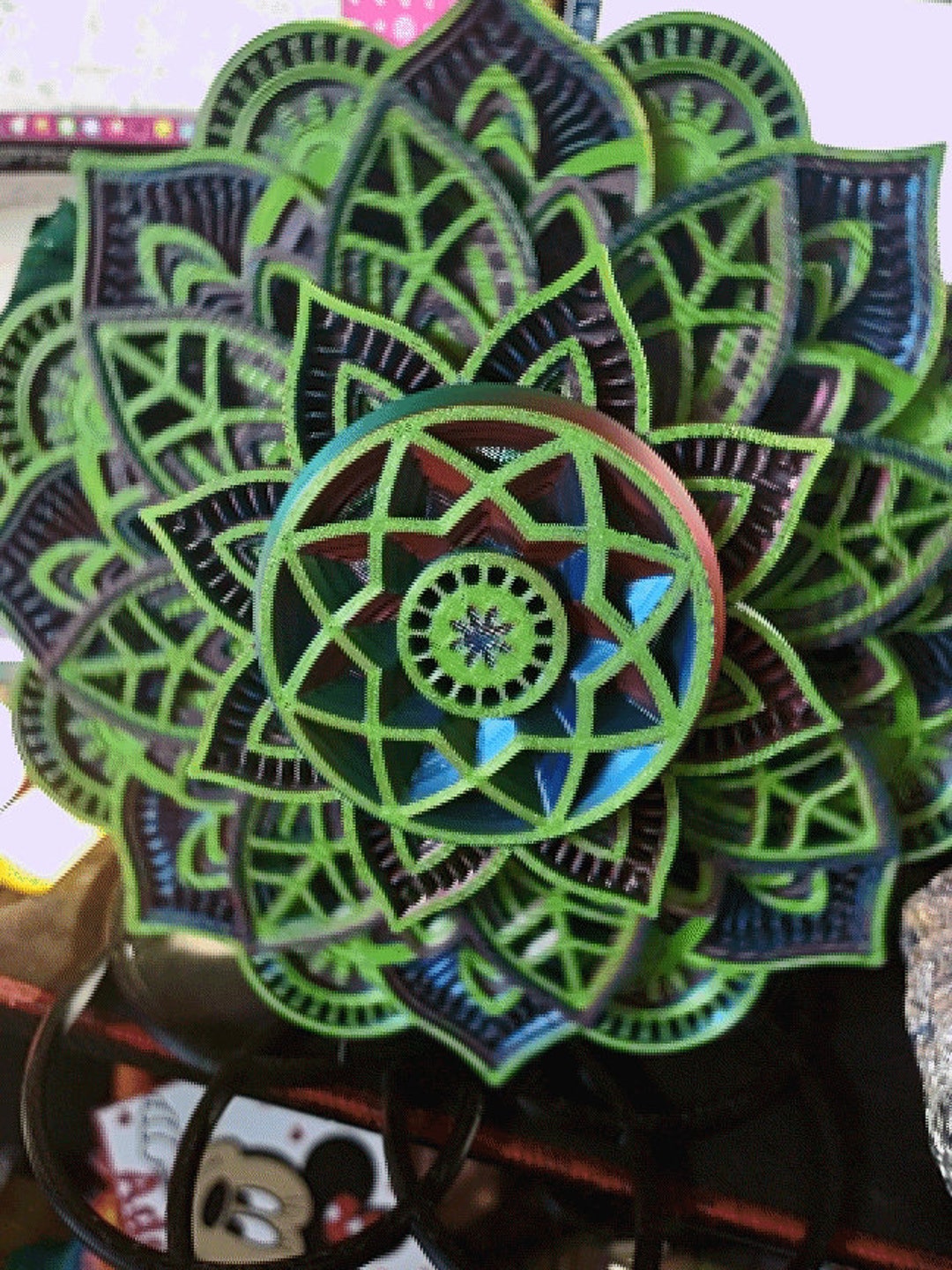 3D Printed Spinning Mandala With Stand - Etsy