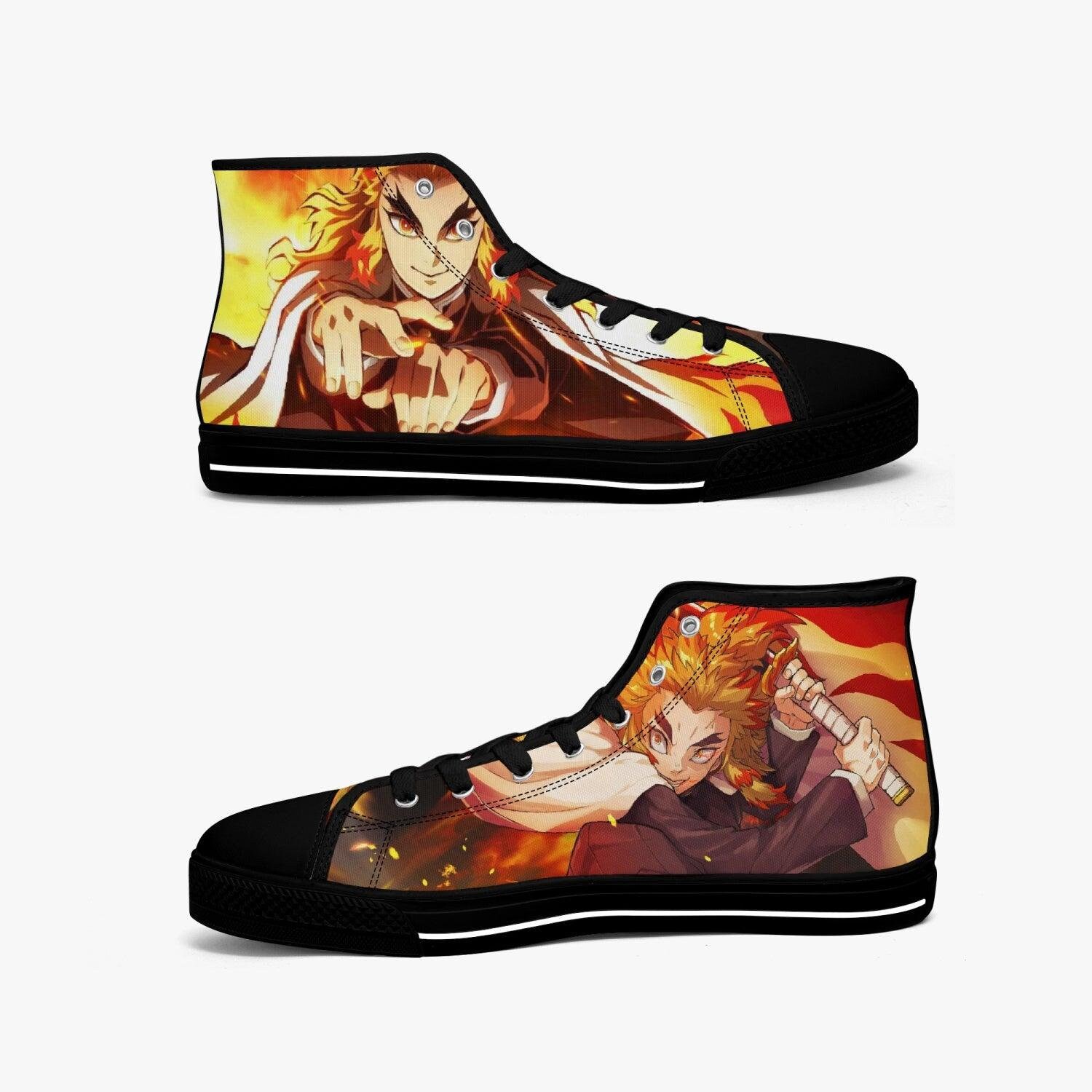 Demon Slayer Kyojuro Rengoku A-star Mid Anime Shoes - Etsy