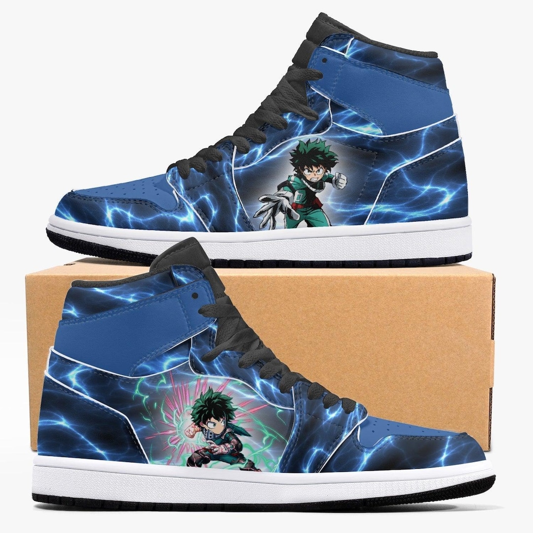 My Hero Academia Deku Deep Blue Air JD1 Mid Anime Shoes - Etsy