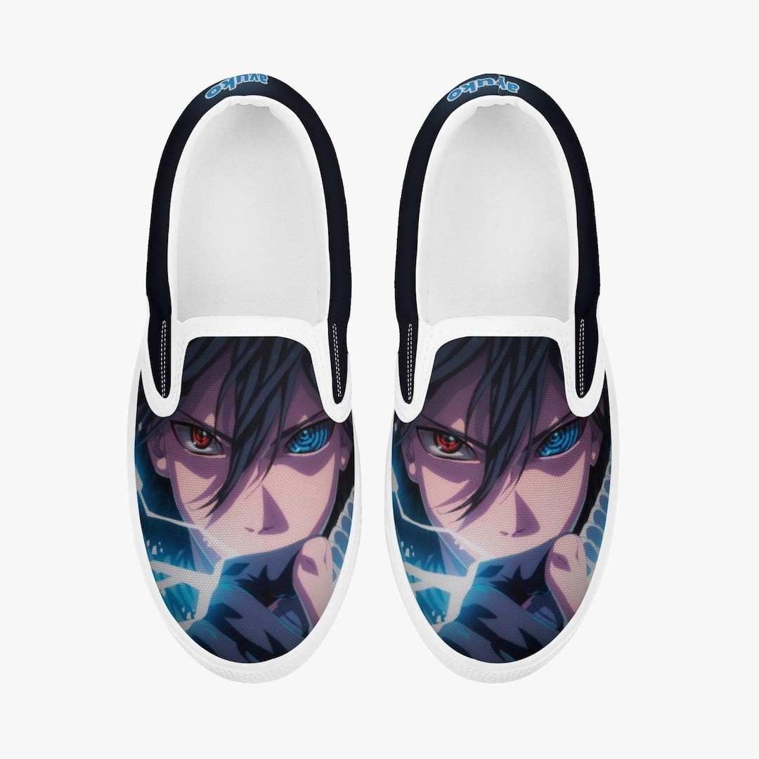 Naruto Shippuden Sasuke Uchiha Kids Slip Ons - Etsy