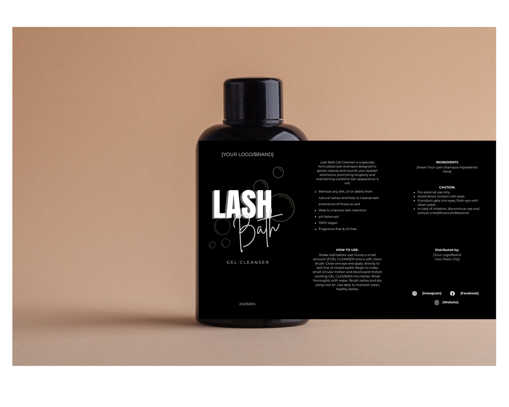Lash Shampoo Label Template - Etsy