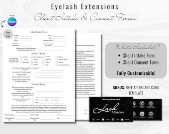 Eyelash Extension Intake Form Eyelash Extension Consent Form Eyelash ...