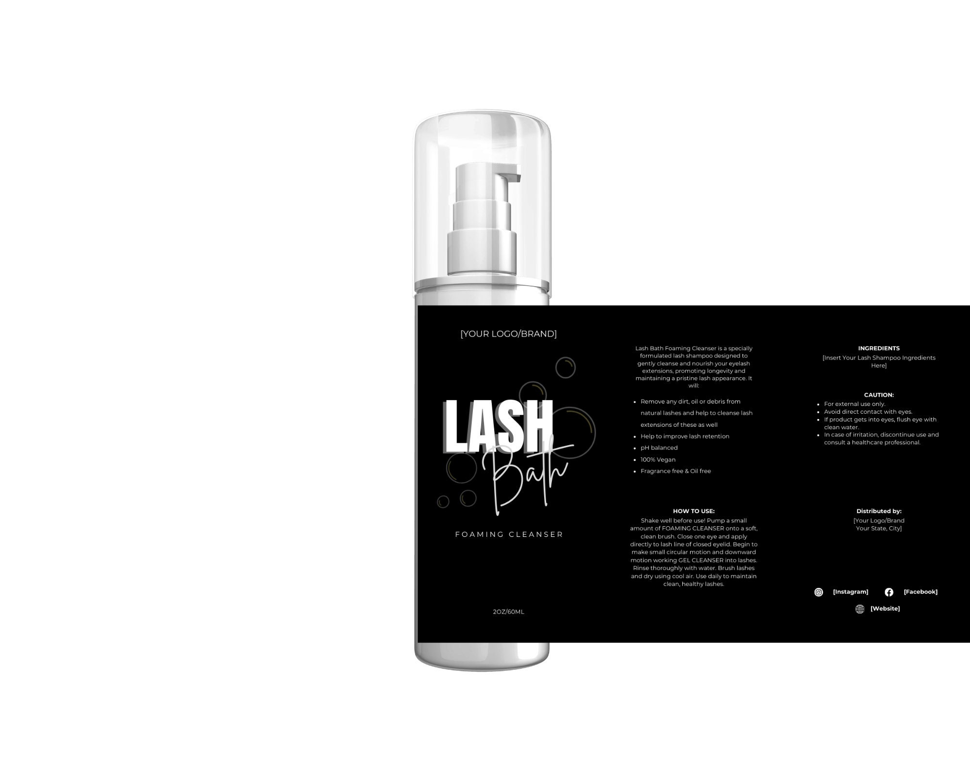 Lash Shampoo Label Template - Etsy