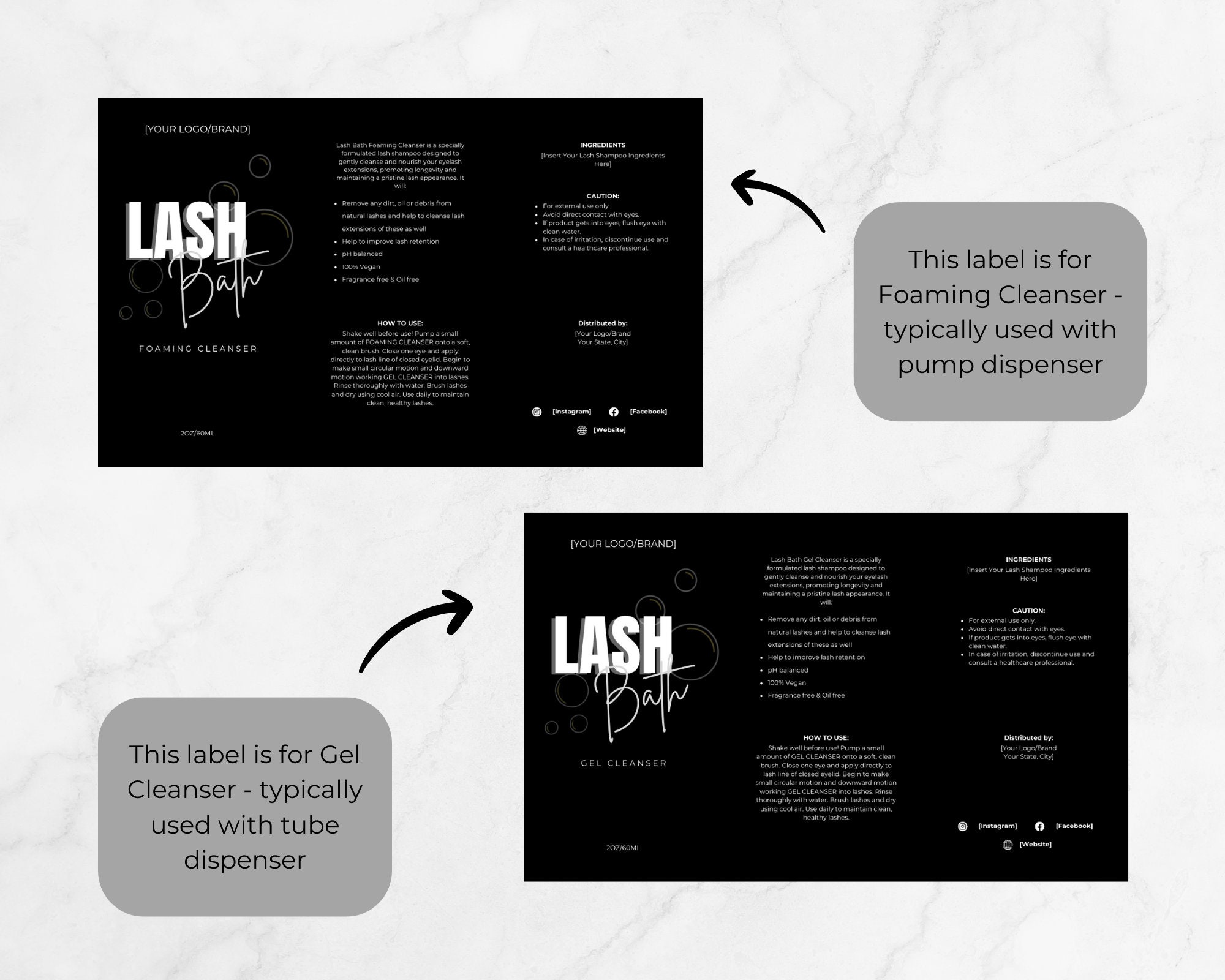 Lash Shampoo Label Template - Etsy