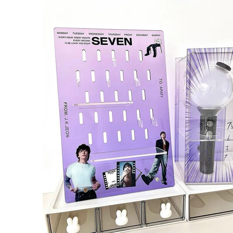 BTS Jungkook 'seven' Standee, Desktop Organizer,desk Storage Rack ...