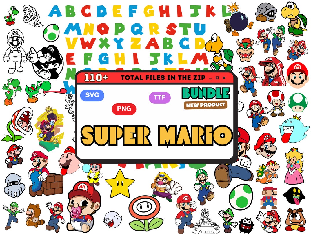 Super Mario SVG Bundle for Cricut and Sublimation, Mario Family Layered ...