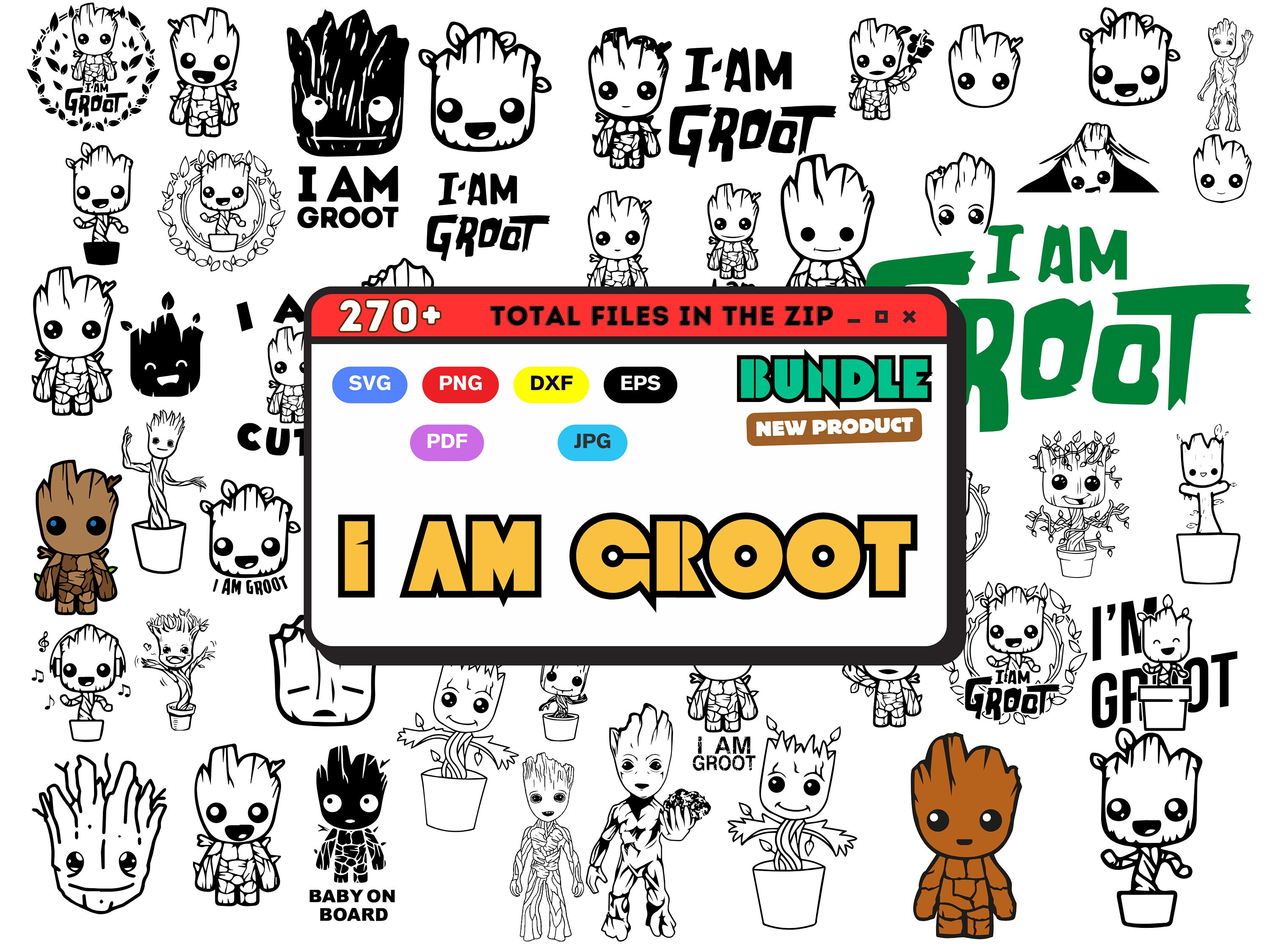 Groot Svg Bundle, Baby Groot Svg for Cricut, Groot Png, I Am Groot Svg ...