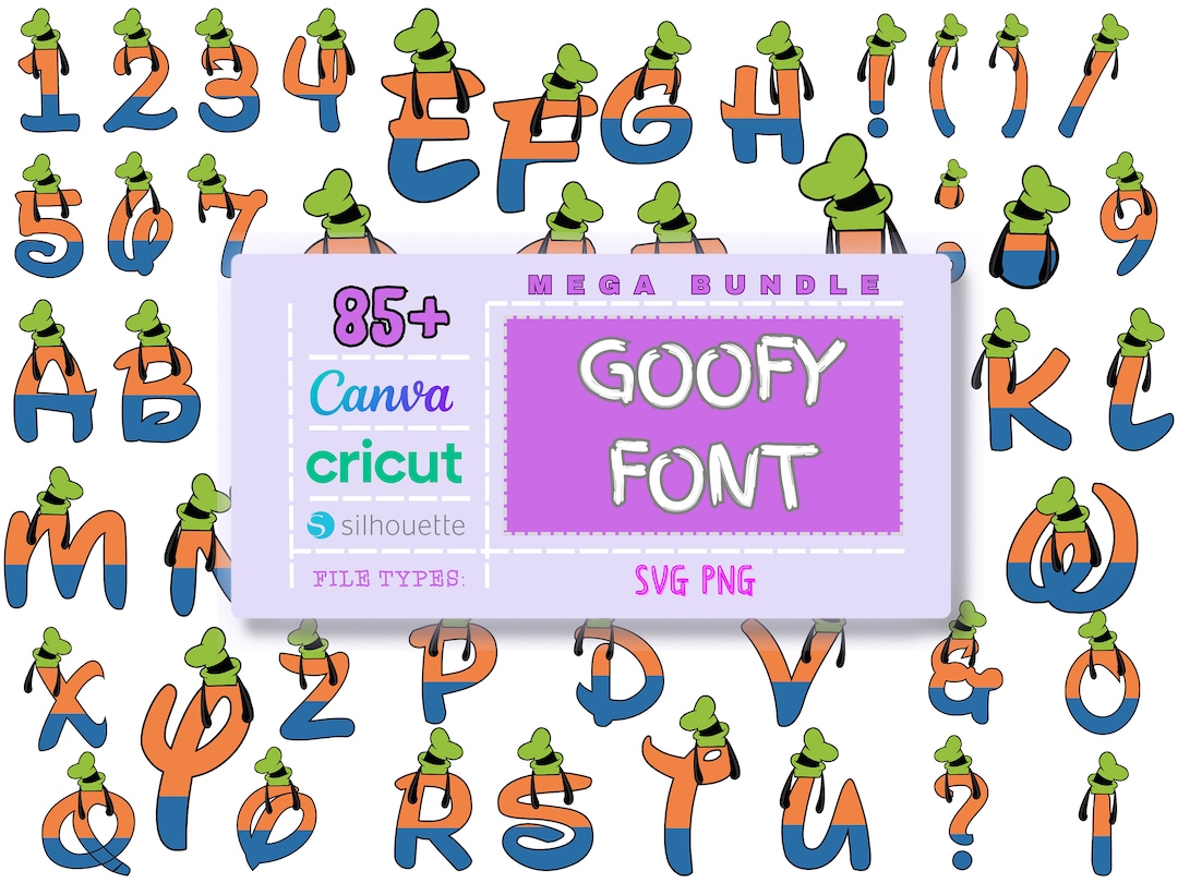 Goofy Font Alphabet Svg Bundle, Svg Png, Cartoon, Letter, Dog - Etsy
