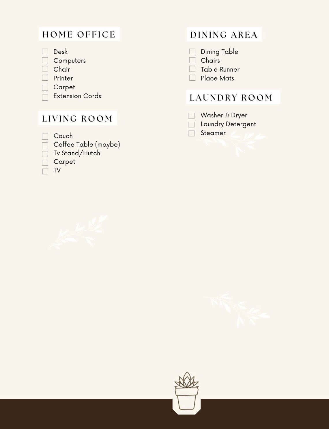 Household Essentials Checklist INSTANT DOWNLOAD - Etsy