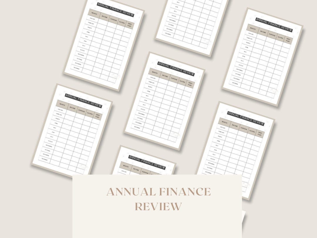 Annual Financial Overview Printable | Yearly Budget Snapshot | A4 & US ...