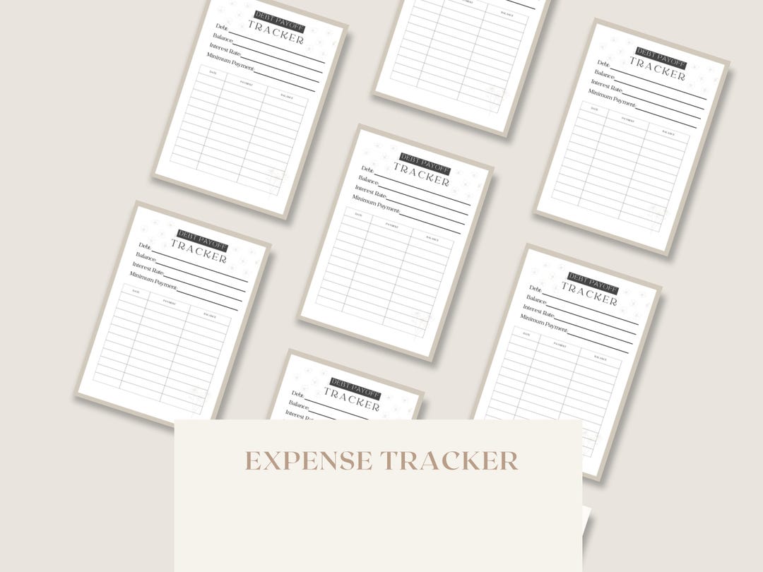 Debt Payoff Tracker Printable | Minimalist Debt Reduction Worksheet ...