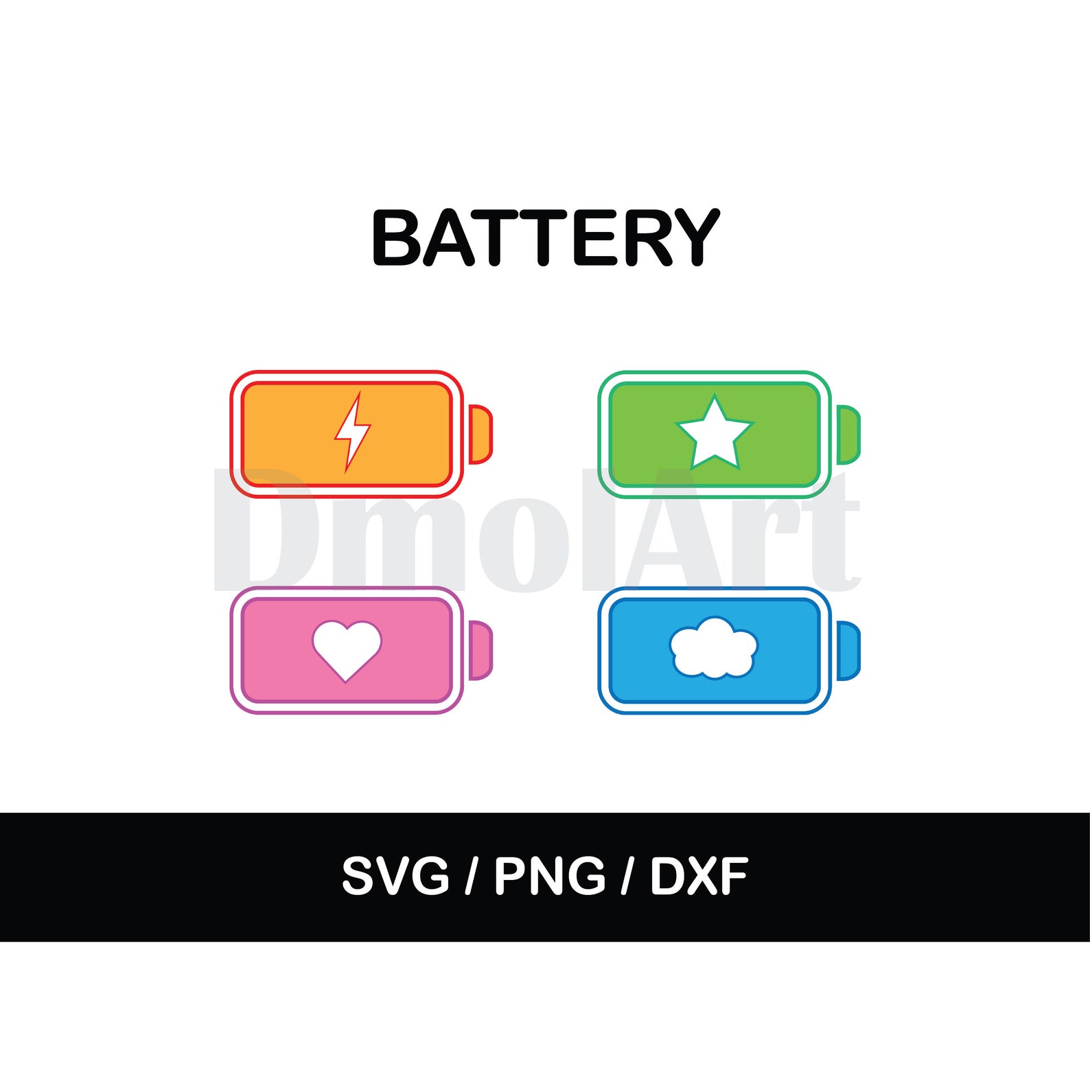 Colorful Battery Icons | Battery PNG Files | Battery SVG Files ...