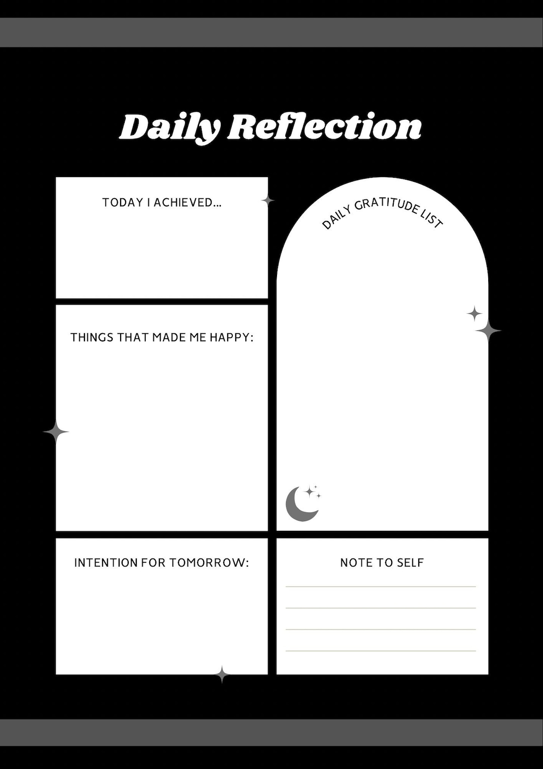 Daily Reflection Planner Printable, Instant Download, Minimal ...