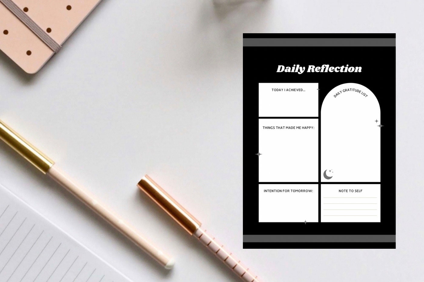 Daily Reflection Planner Printable, Instant Download, Minimal ...