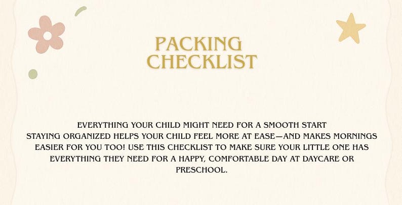 Daycare & Preschool Starter Guide – Printable Parent Handbook, Packing ...