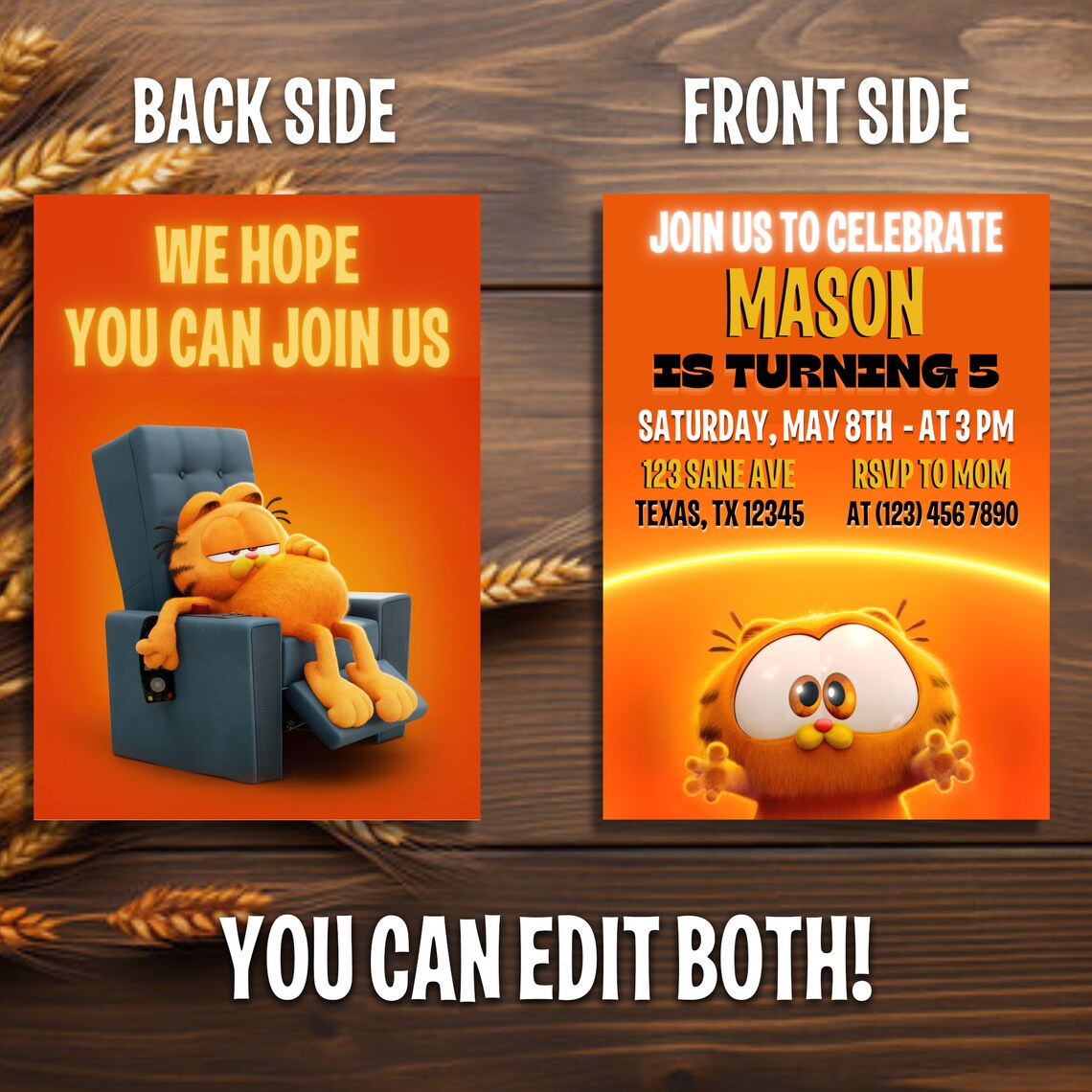 The Garfield Movie Birthday the Garfield Birthday Invitation the ...