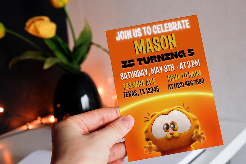 The Garfield Movie Birthday the Garfield Birthday Invitation the ...