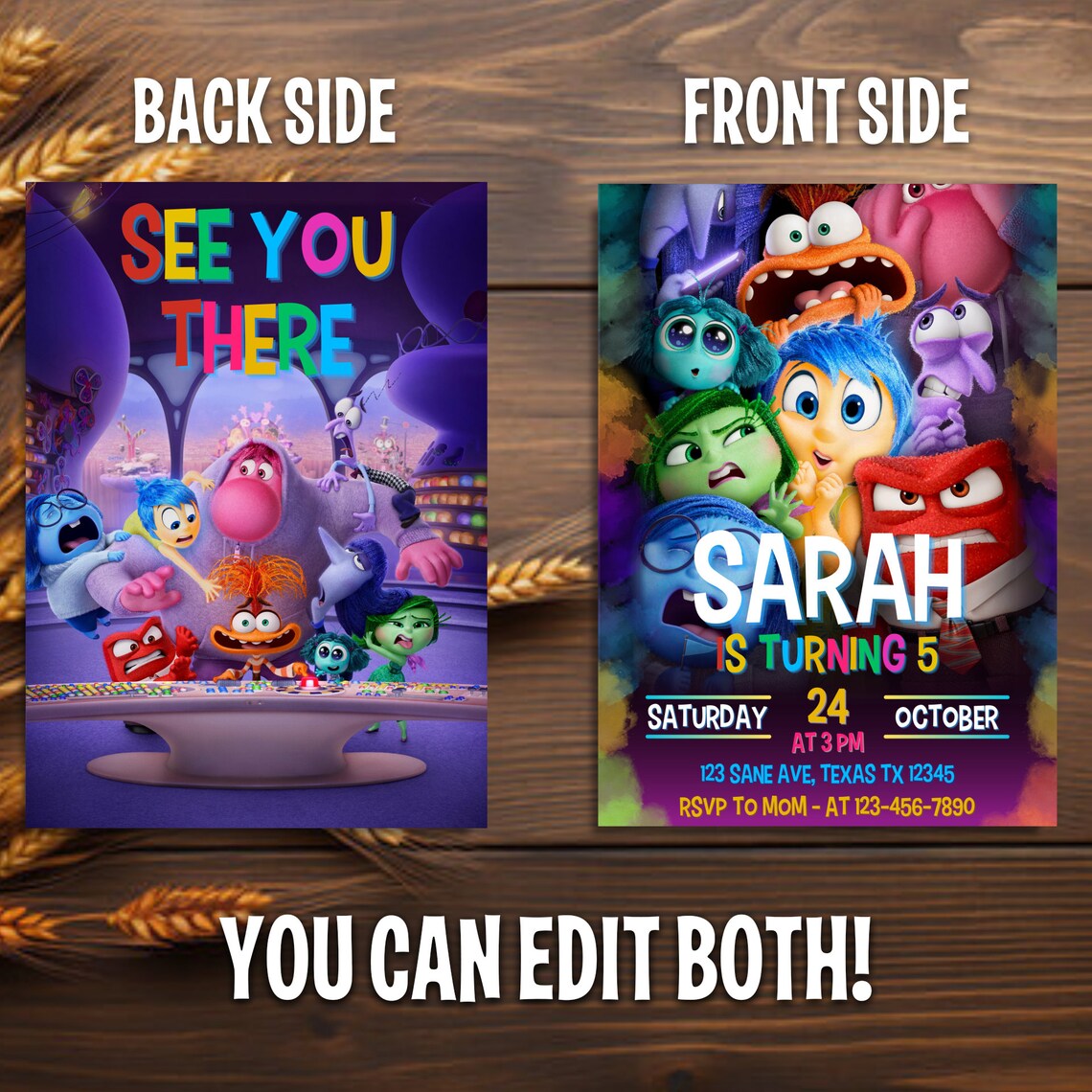 Inside Out 2 Invitation, Inside Out Birthday, Inside Out Printable ...