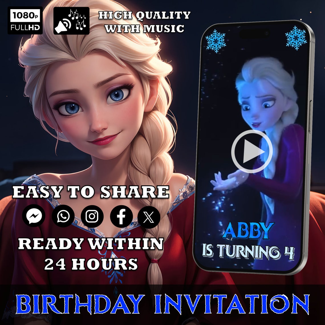 Frozen Invitation, Frozen Birthday, Frozen Printable, Frozen Digital ...