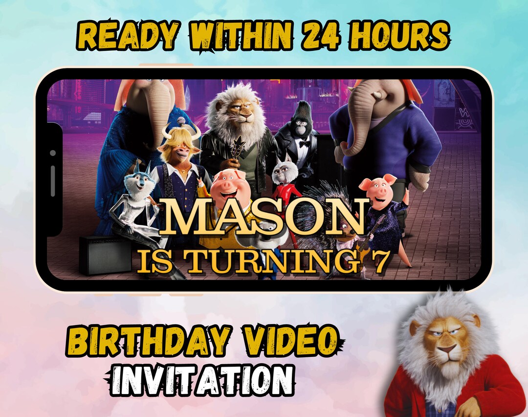 Sing 2, Sing Invitation, Sing Birthday, Sing Printable, Sing Party ...