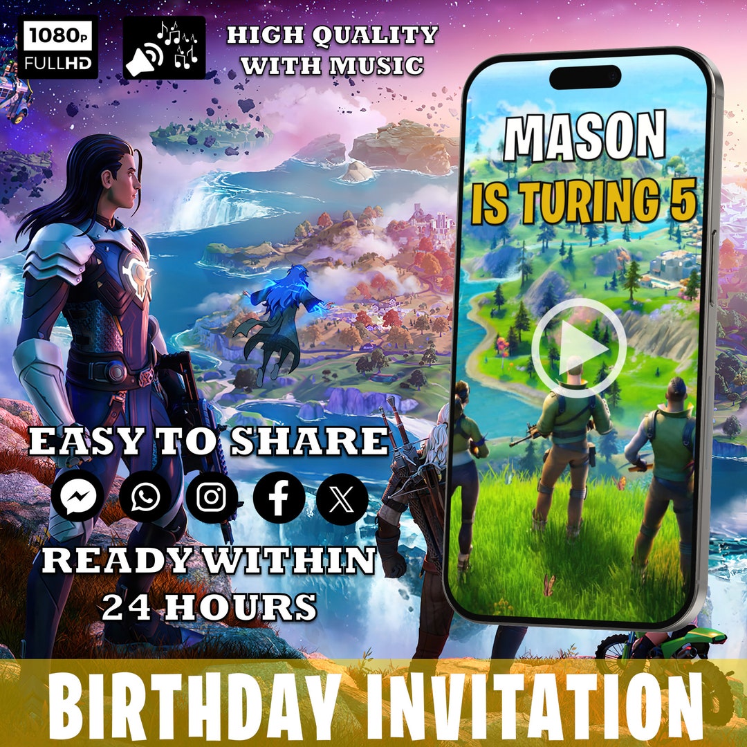 Gamer Invitation, Gamer Birthday, Gamer Printable, Gamer Digital, Gamer ...