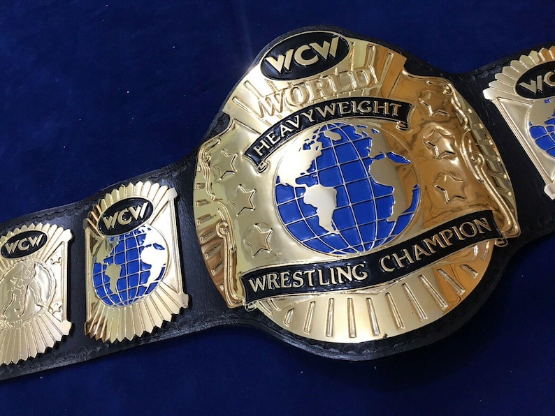 WCW WORLD HEAVYWEIGHT World Champion Wrestling Belt Duel Plated Wwe ...