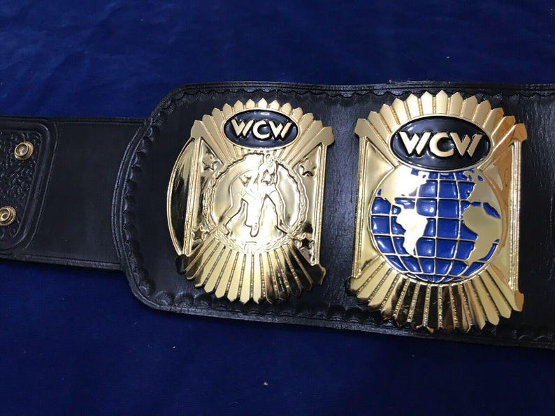 WCW WORLD HEAVYWEIGHT World Champion Wrestling Belt Duel Plated Wwe ...