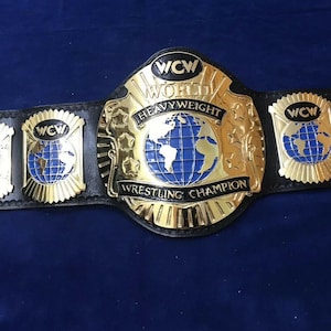 WCW WORLD HEAVYWEIGHT World Champion Wrestling Belt Duel Plated Wwe ...