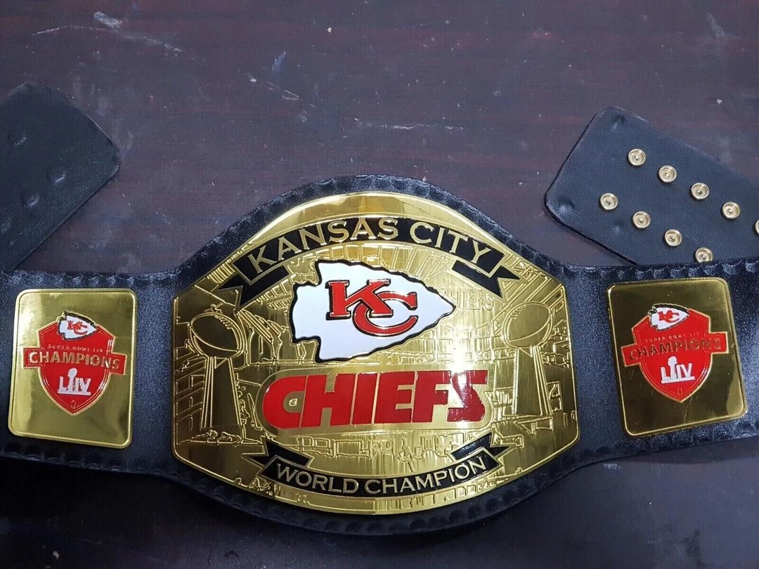 Kansas City Chiefs Super Bowl Championship NFL Leather Title Belt Adult ...