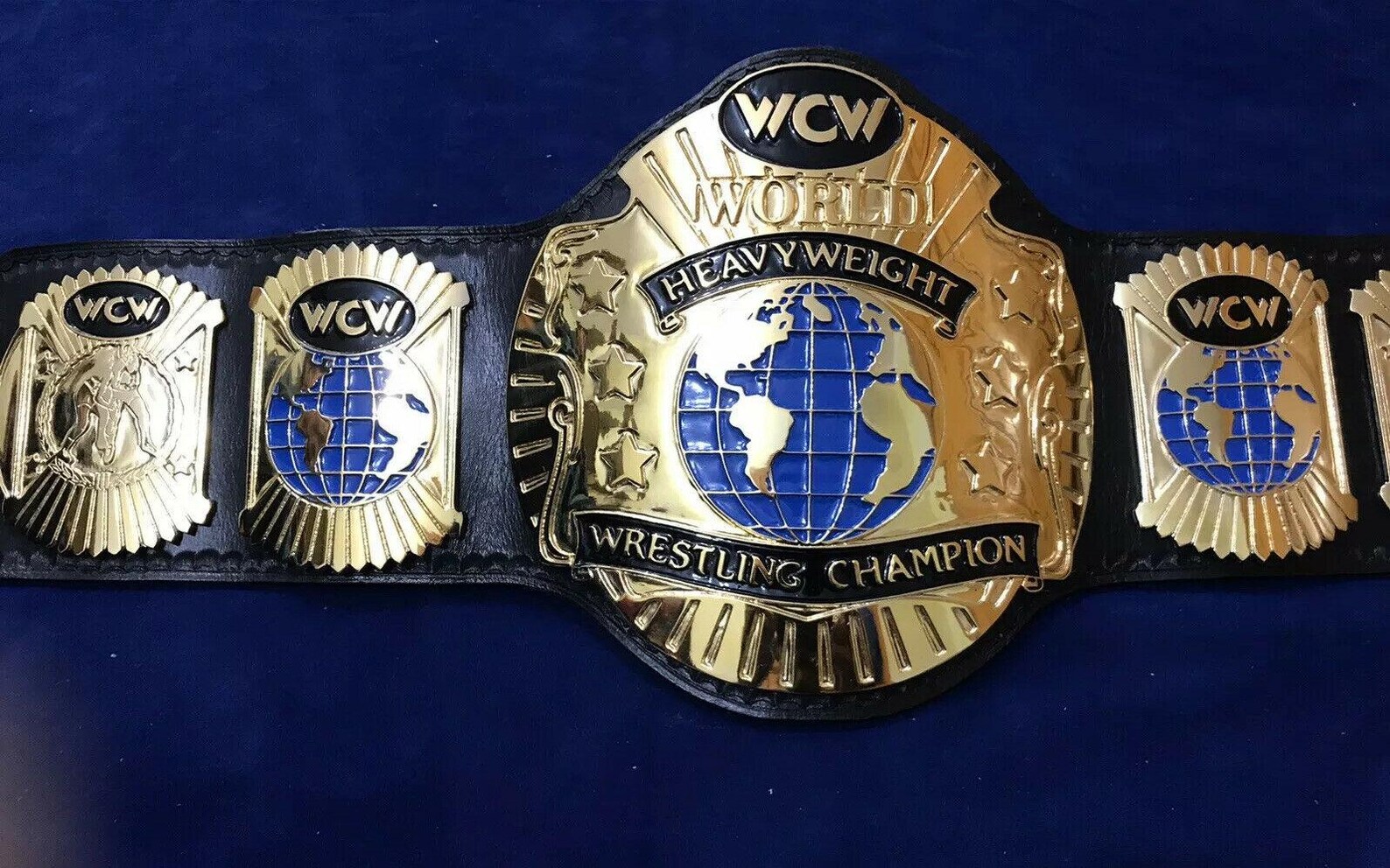 WCW WORLD HEAVYWEIGHT World Champion Wrestling Belt Duel Plated Wwe ...