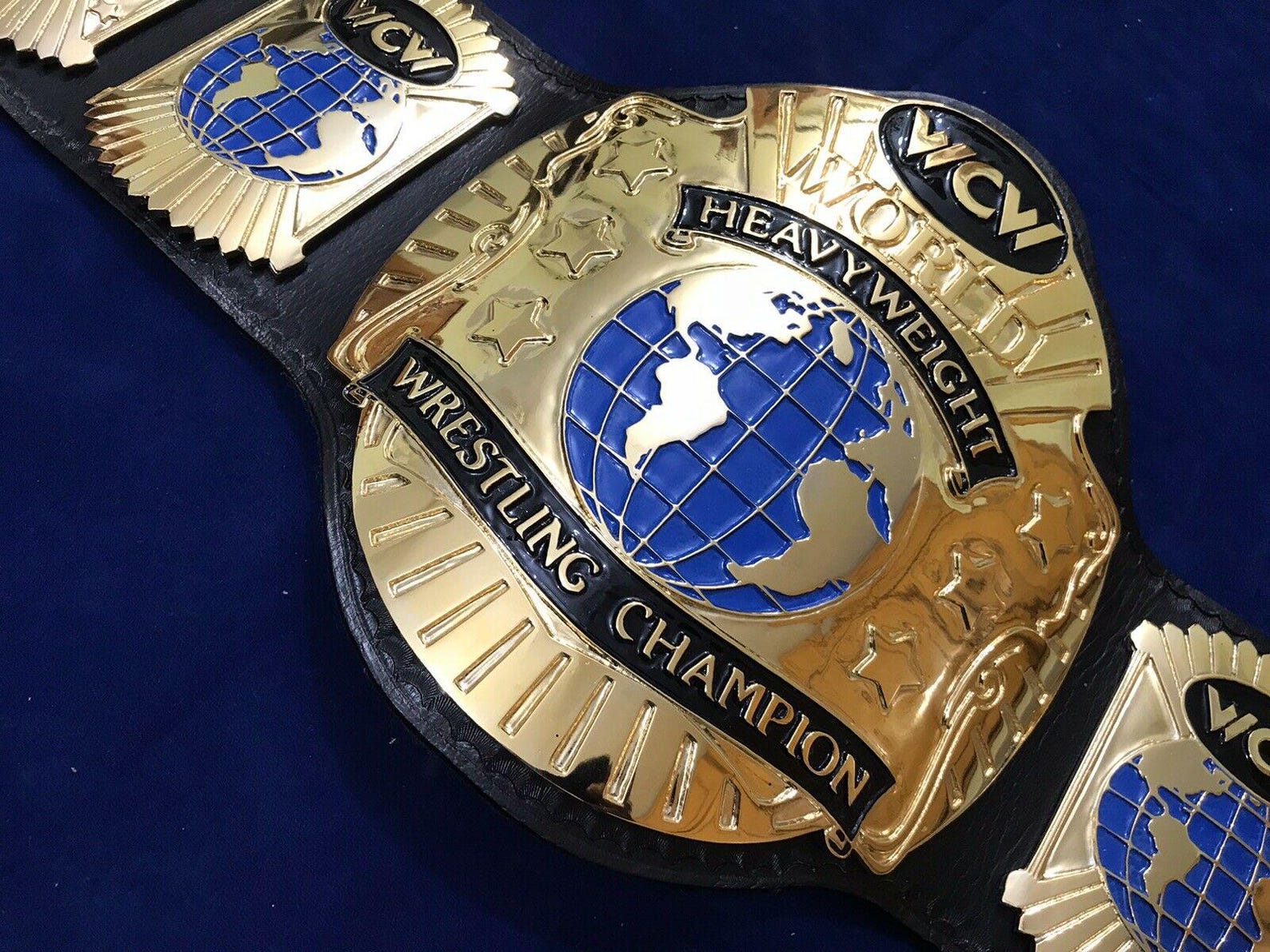 WCW WORLD HEAVYWEIGHT World Champion Wrestling Belt Duel Plated Wwe ...